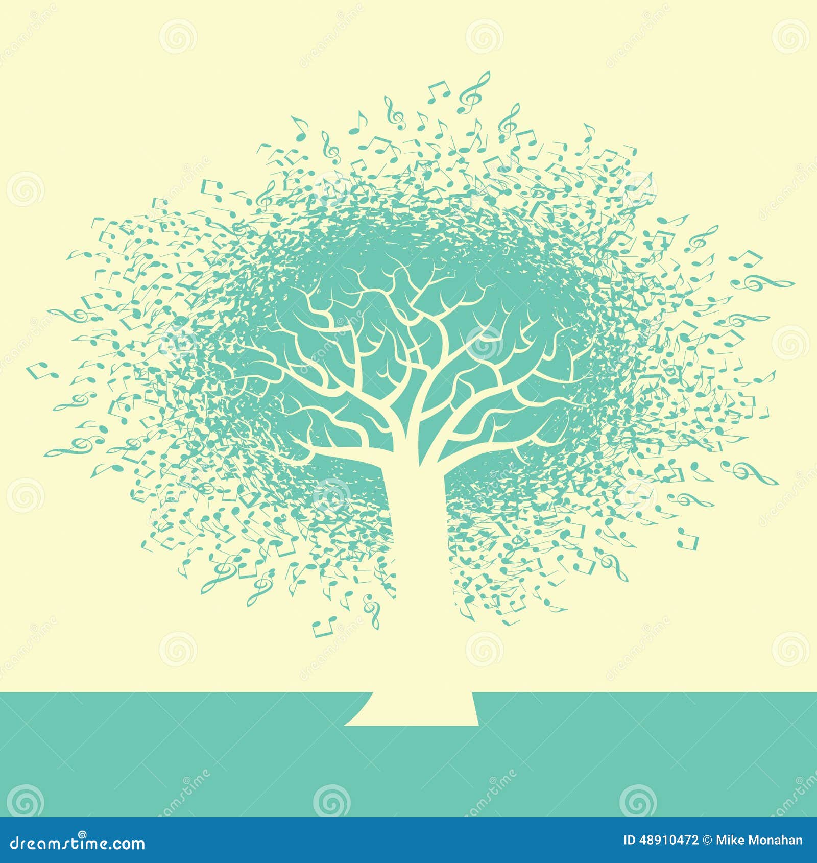 An Abstract Music Tree Background Stock Vector - Illustration of ...