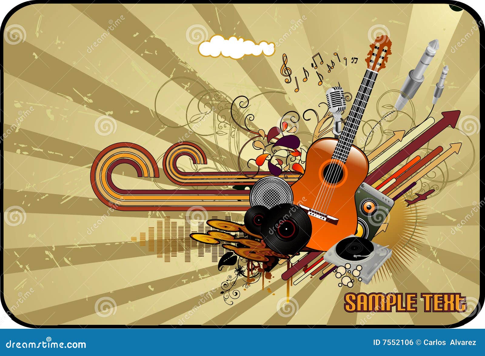 Abstract music vector stock vector. Illustration of speed - 7552106