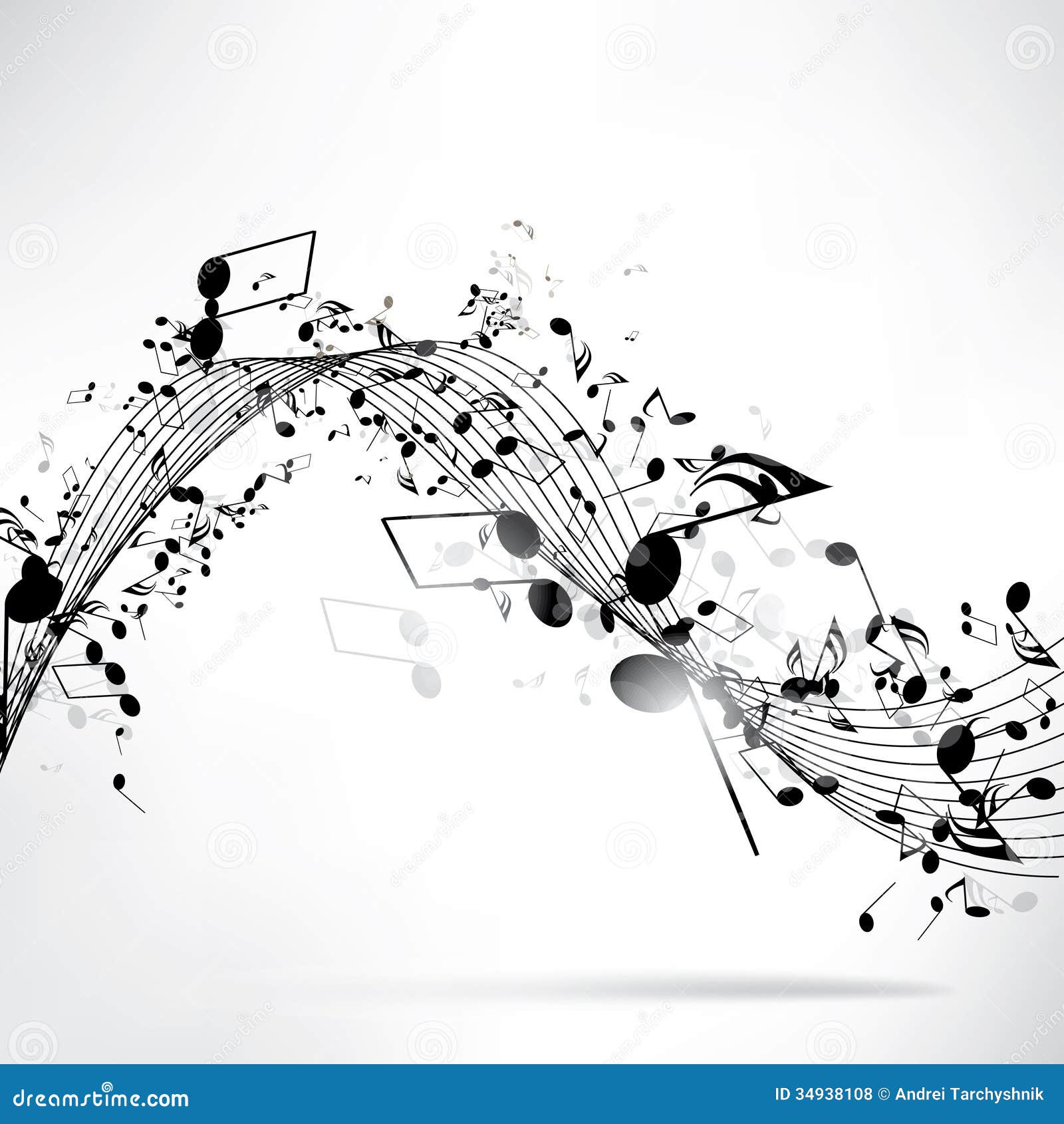 Abstract Musical Background with Notes Stock Vector - Illustration of ...