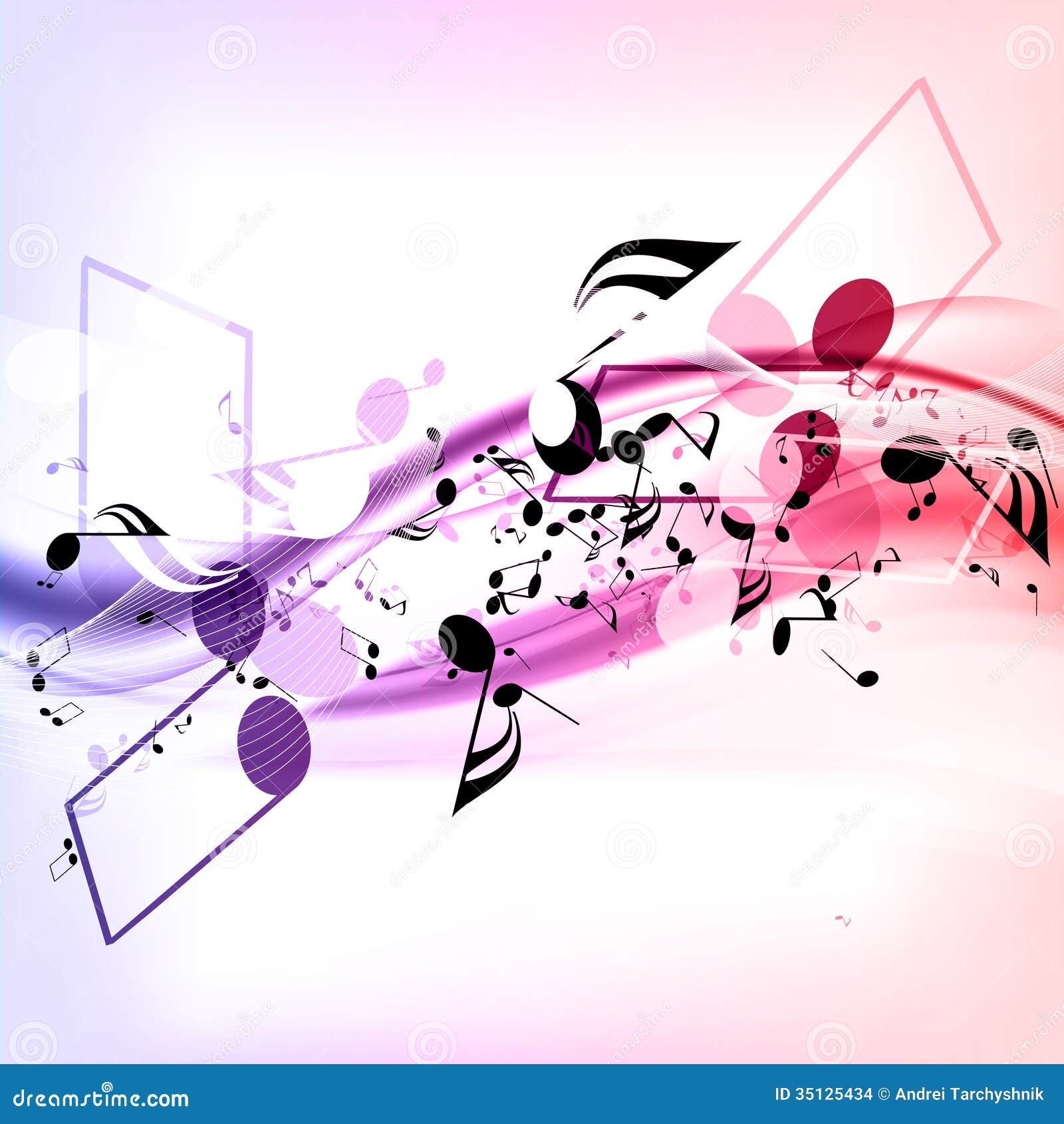 Abstract Musical Background With Notes Stock Images - Image: 35125434