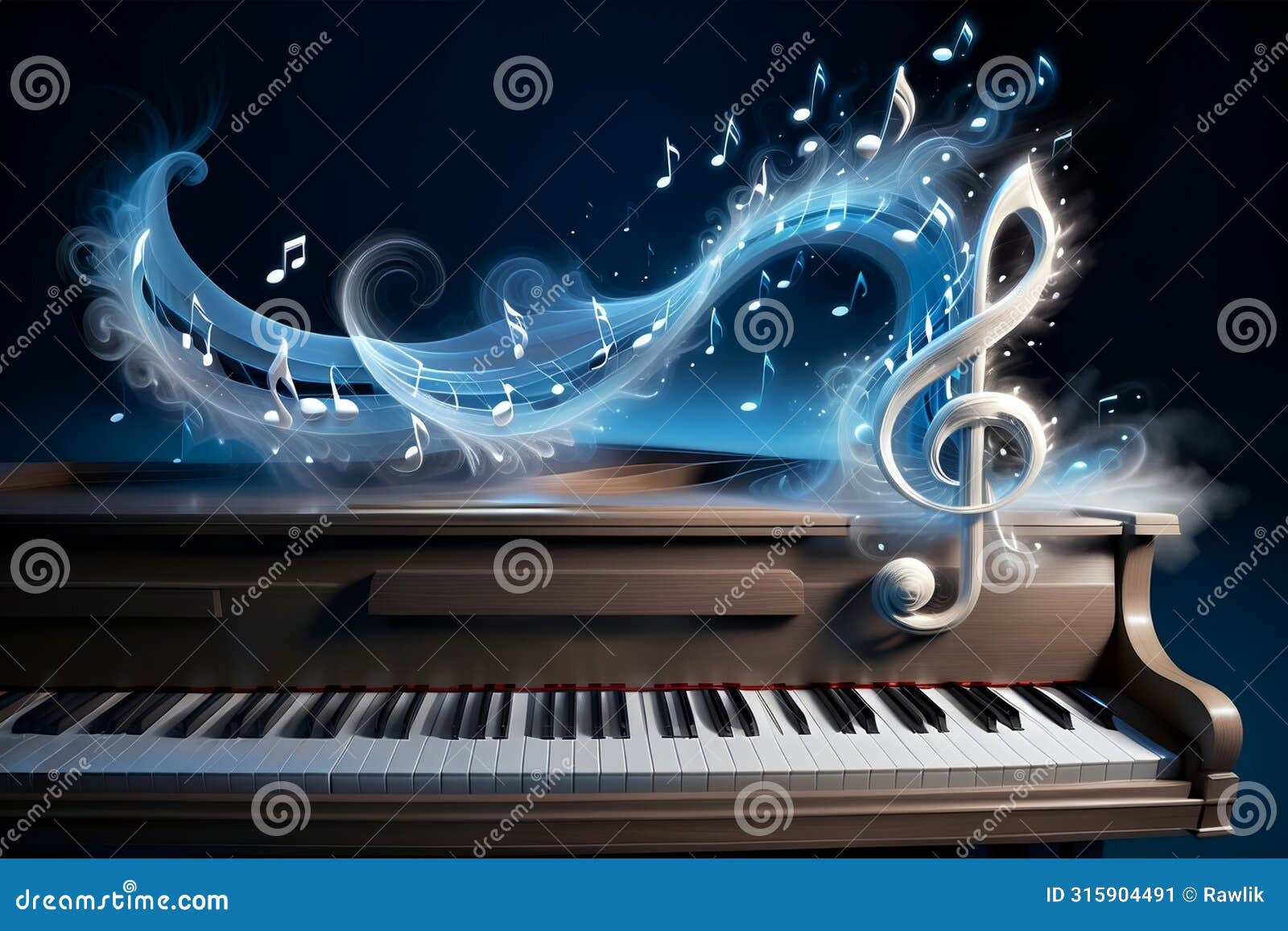 Abstract Musical Background with Piano and Notes Stock Image - Image of ...