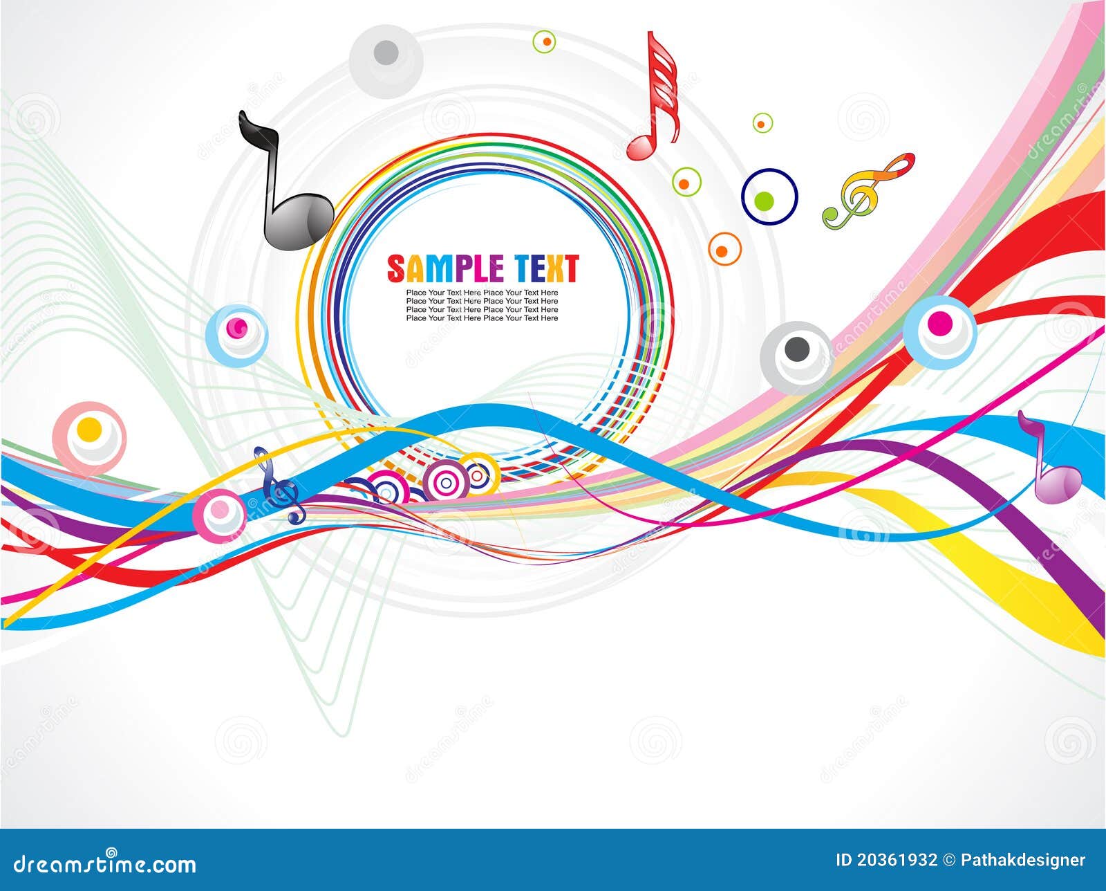 Abstract Musical Circle Waves Concept Stock Vector - Illustration of ...