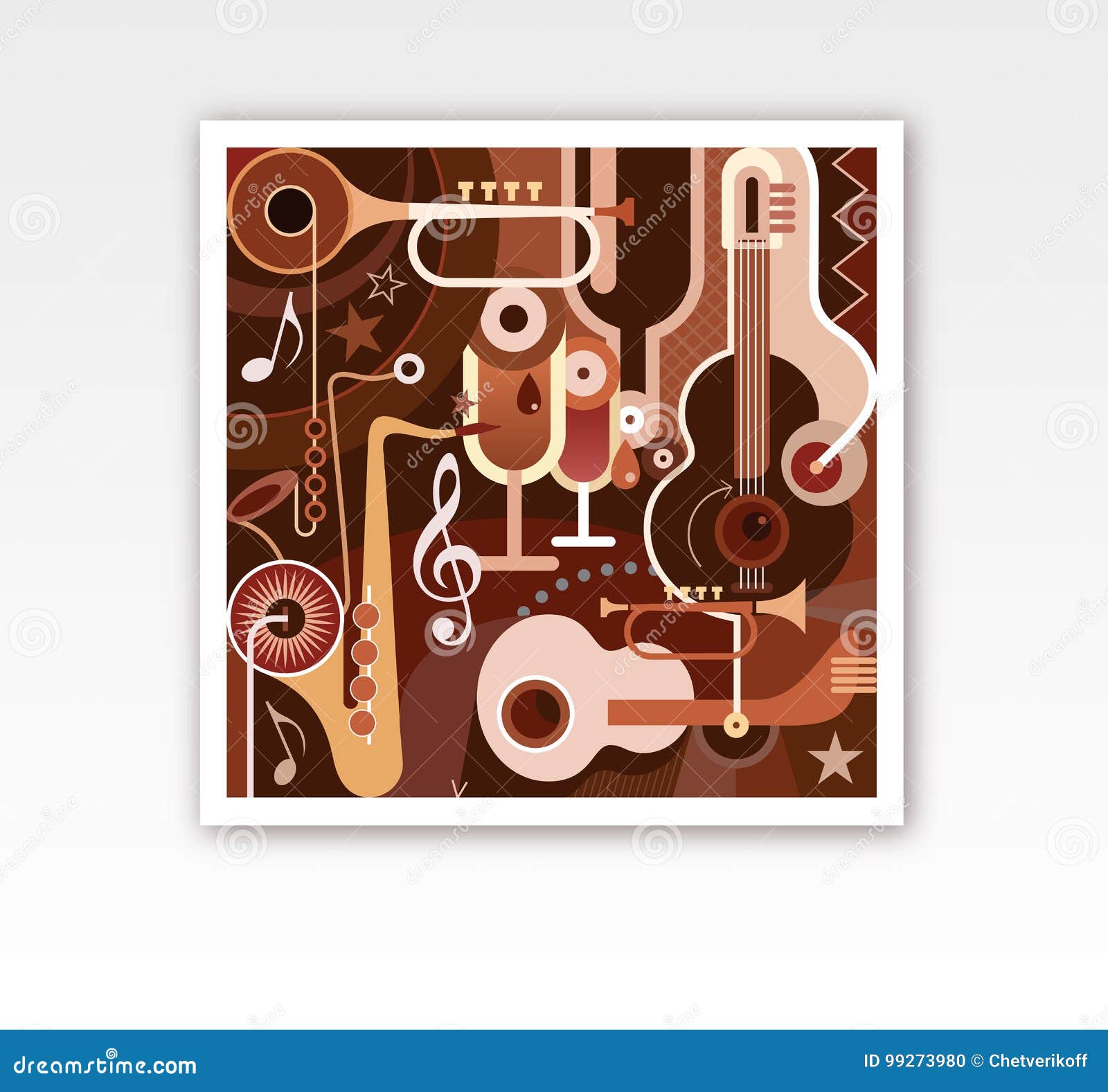 Abstract Musical Composition Stock Illustration - Illustration of ...