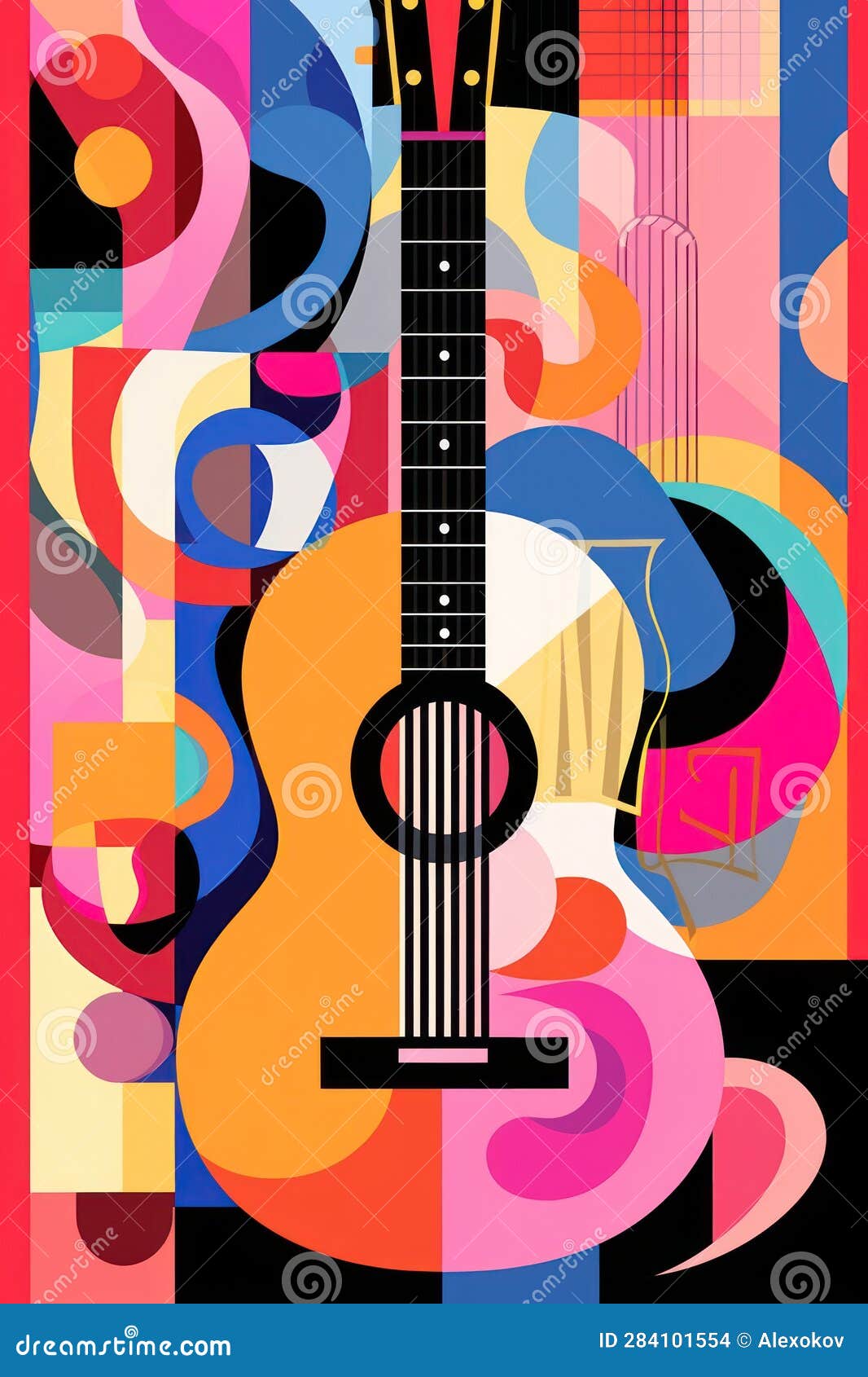 Abstract Musical Concept Artwork in Free Style Stock Illustration ...