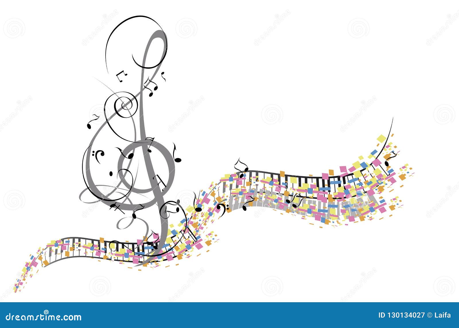Abstract Musical Design with a Treble Clef and Musical Waves. Stock ... Abstract Musical Design with a Treble Clef and Musical Waves. Stock ...