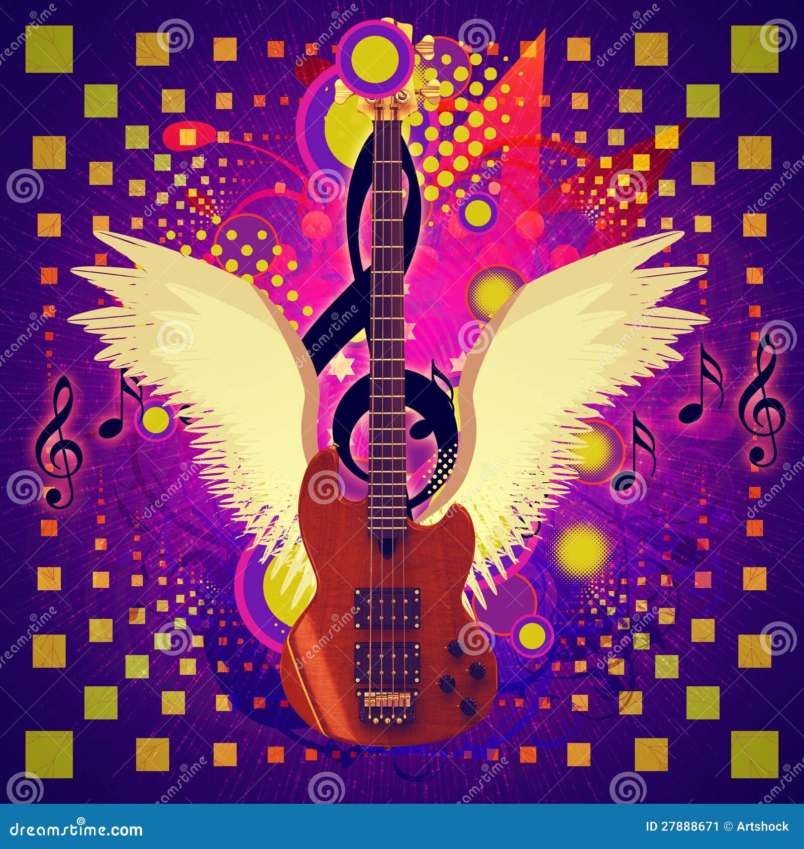 Abstract Musical Guitar Background Stock Illustration - Illustration of ...