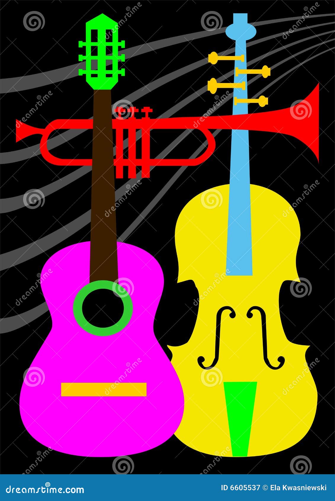 Abstract Musical Instruments Stock Vector - Illustration of trumpet ...