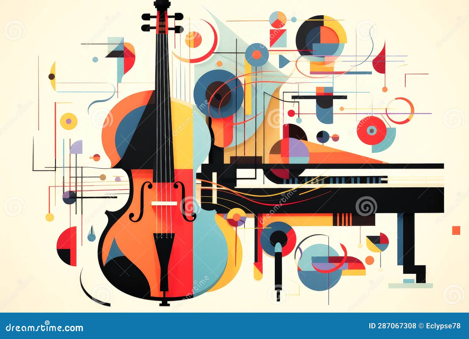 Abstract Musical Instruments Stock Illustration - Illustration of ...