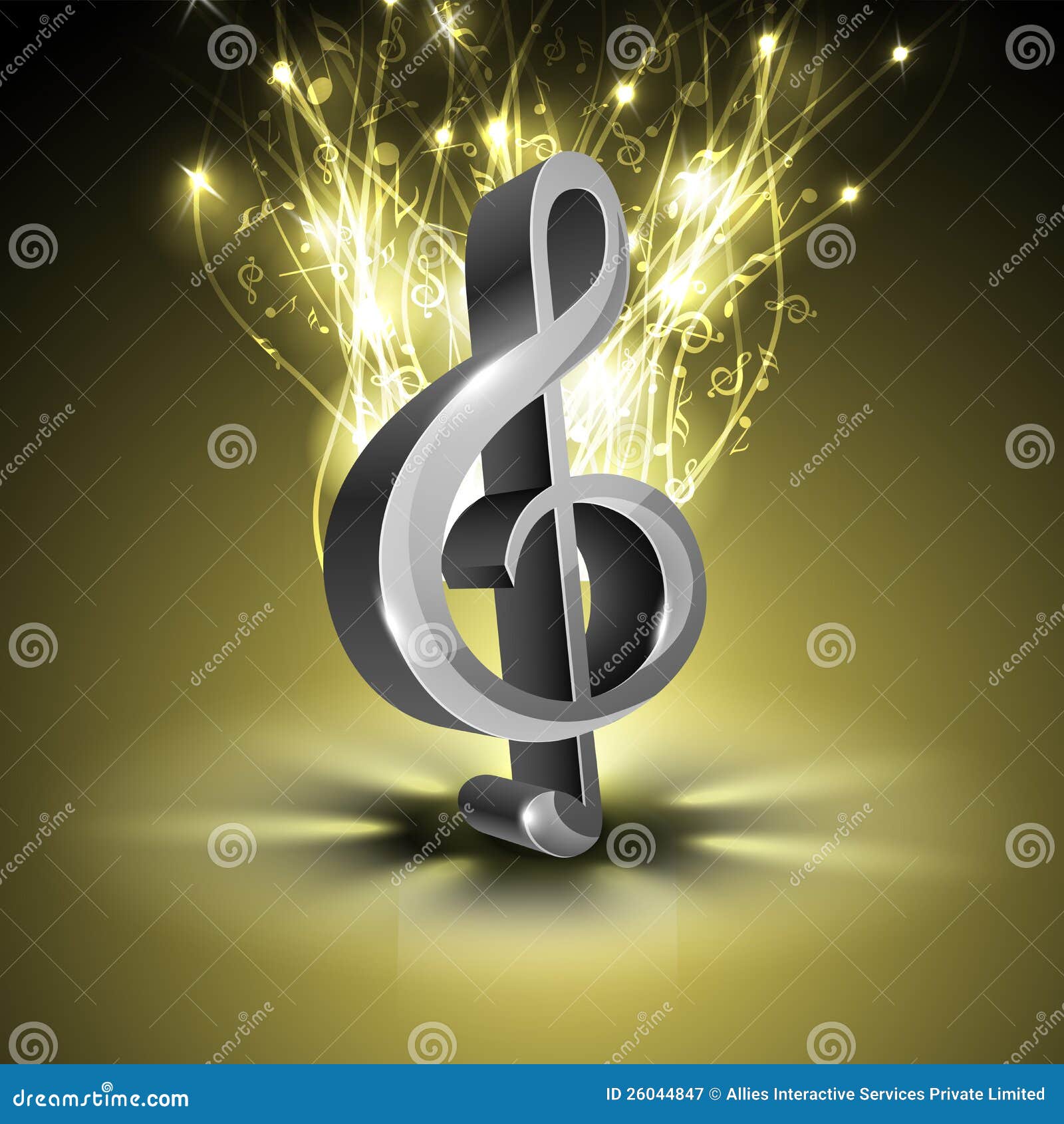 Abstract musical note. stock vector. Illustration of music - 26044847