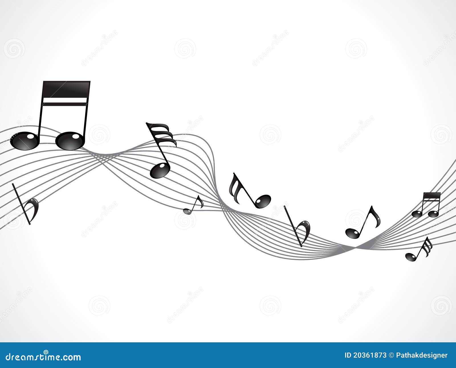 Abstract Musical Note with Wave Stock Vector - Illustration of melody ...