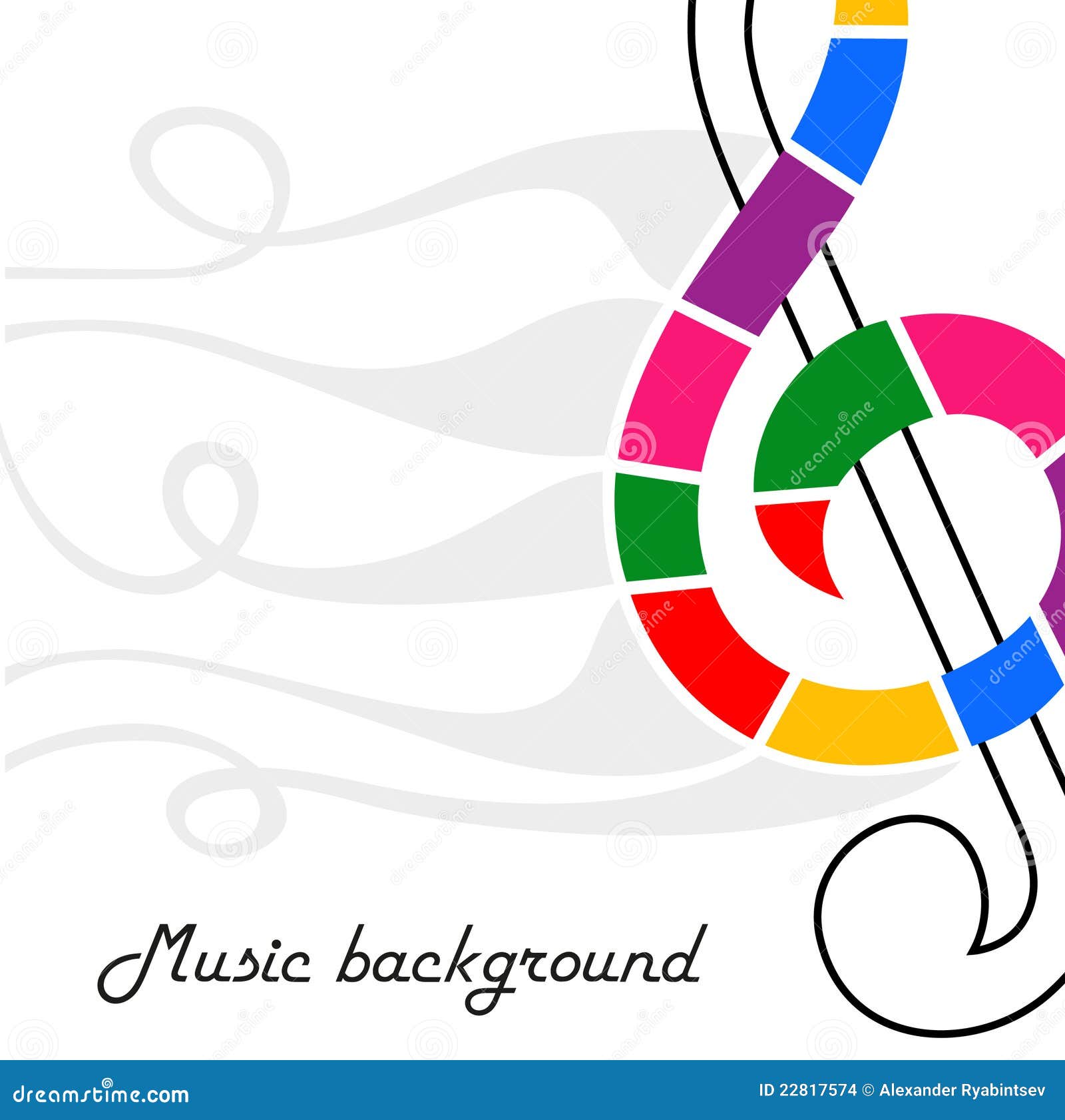 Abstract Musical Note on White Stock Illustration - Illustration of ...