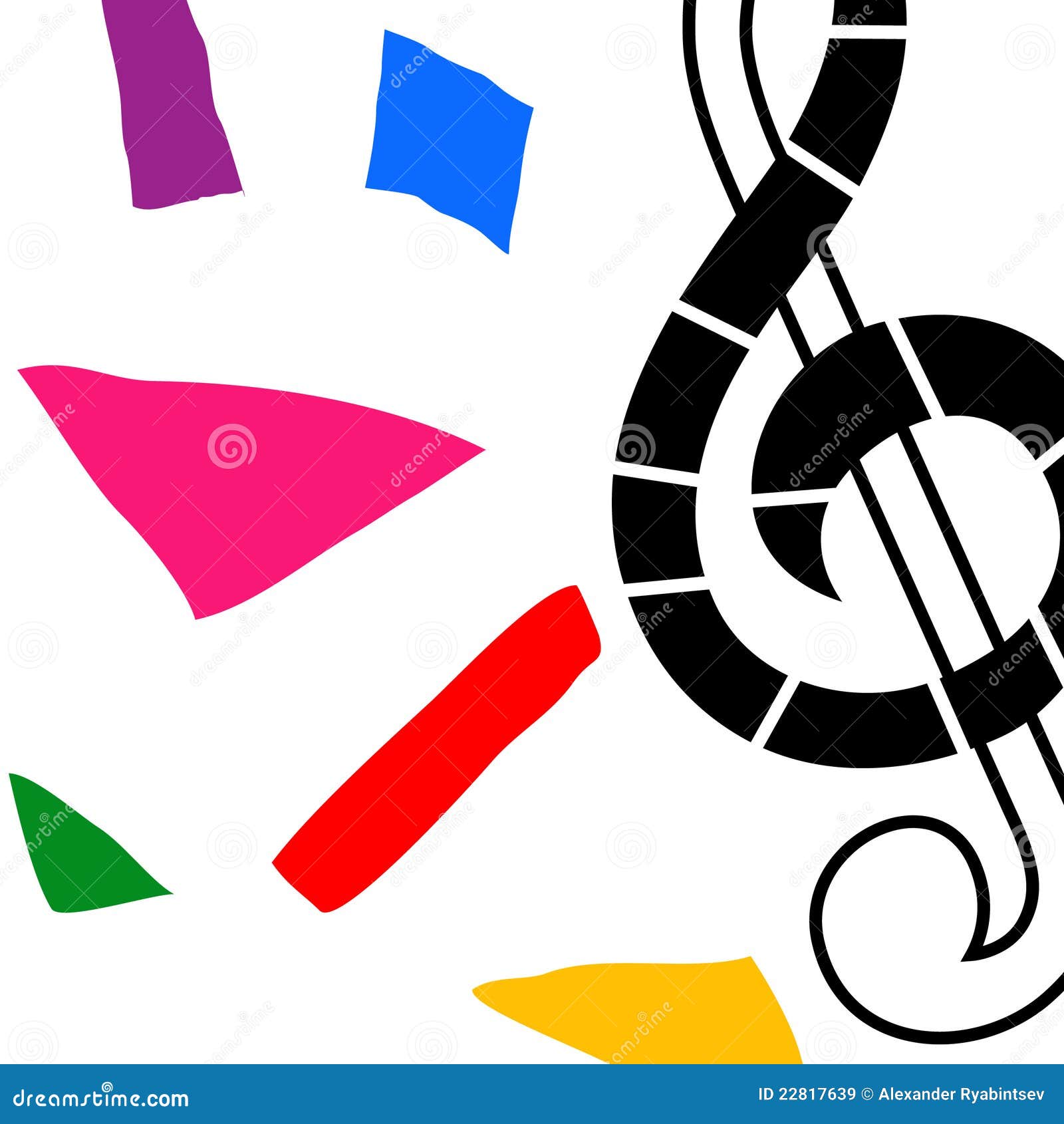 Abstract Musical Note on White Stock Vector - Illustration of clef ...