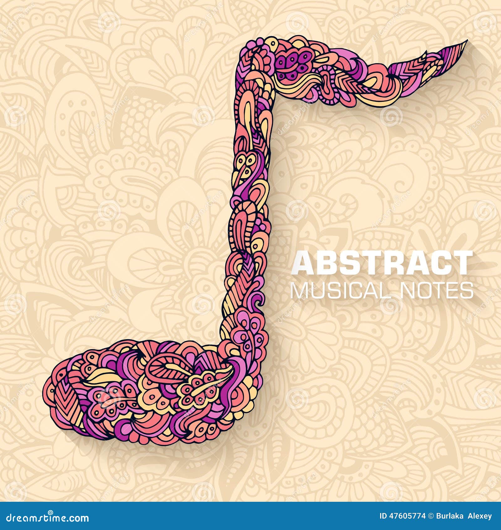 Abstract Musical Notes on a Background. Vector Stock Vector ...