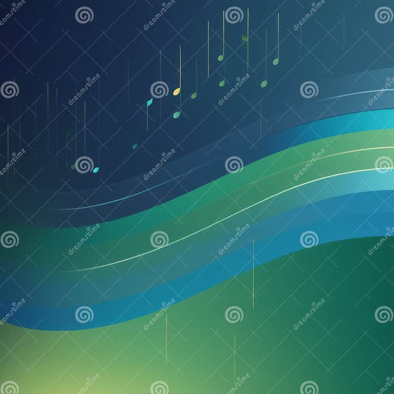 Abstract Musical Notes on Gradient Background Stock Illustration ...