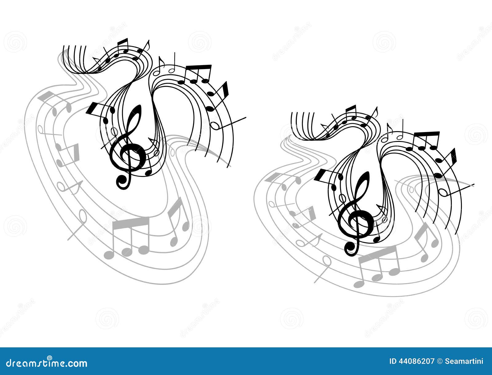 Abstract Musical Waves Compositions Stock Vector - Illustration of note ...