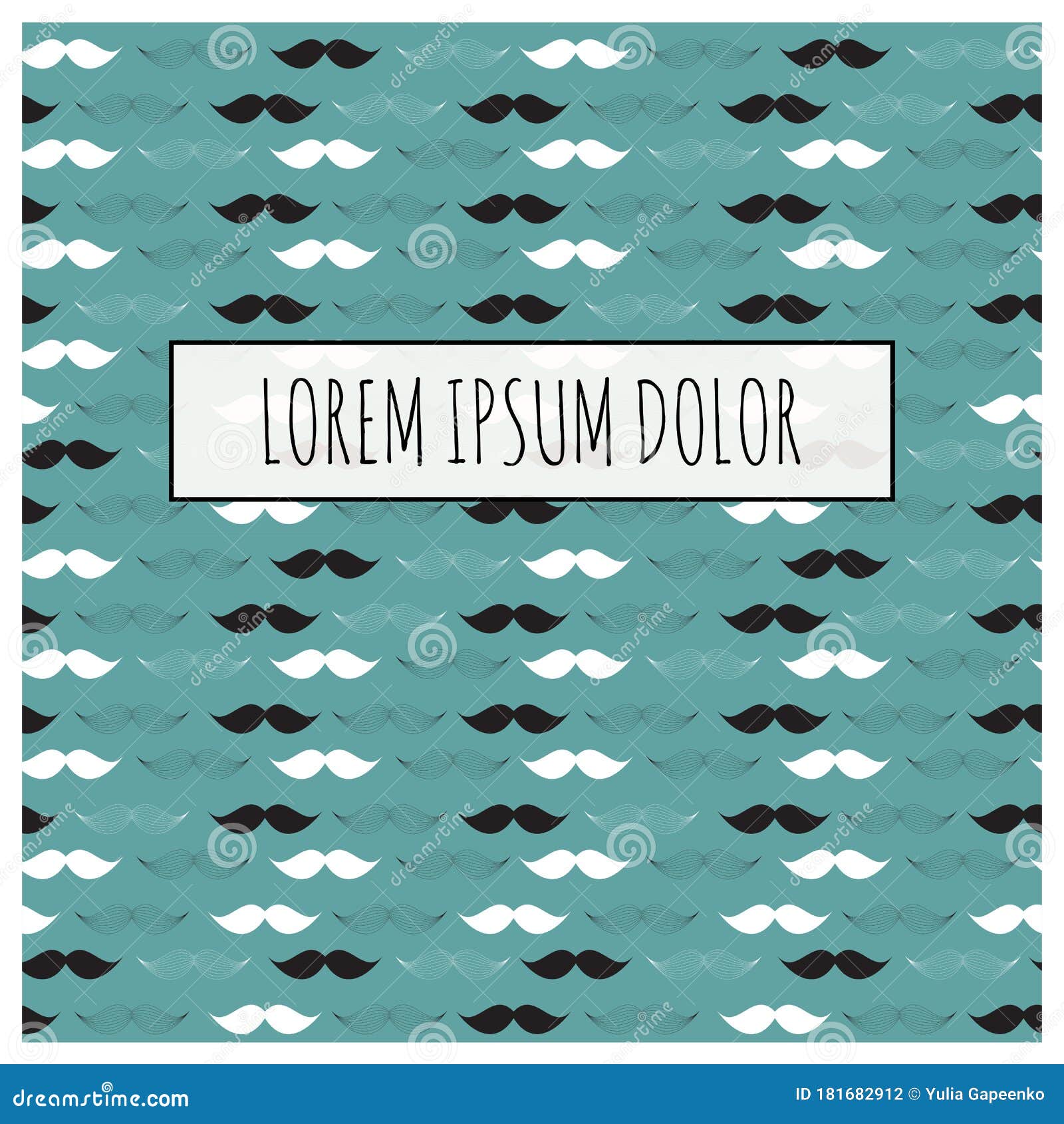 Abstract Mustache Pattern with Frame and Sample Text. Vector ...