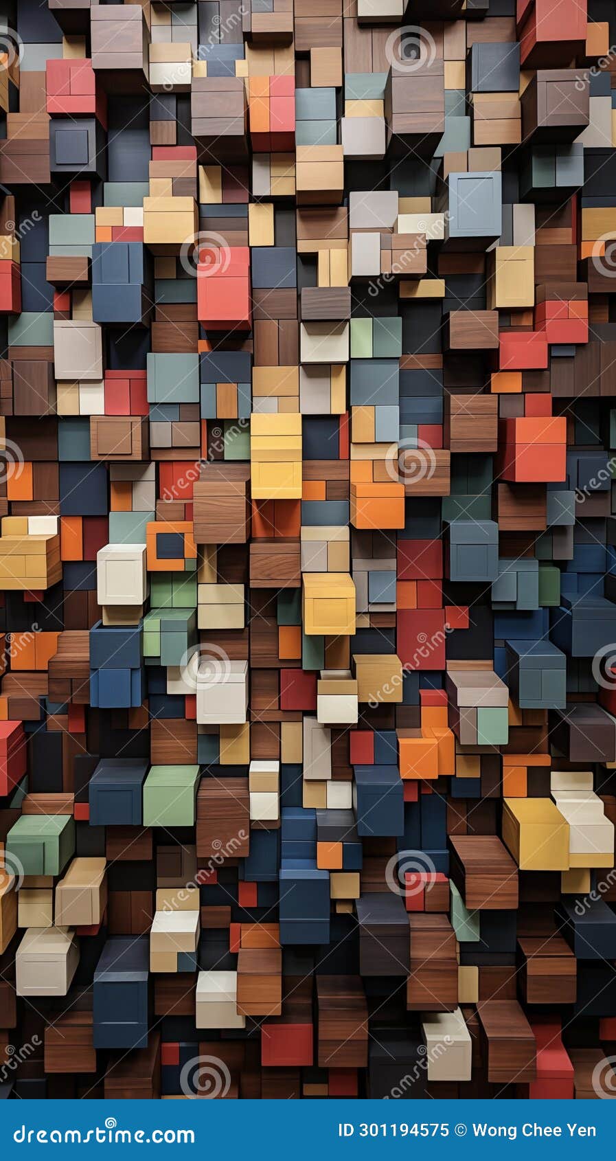 Abstract Muted Colour 3d Blocks Design Pattern Wallpaper Stock ...