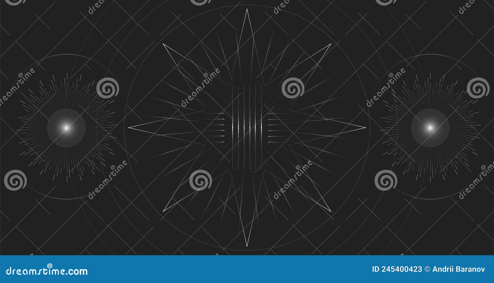 Abstract Mystical Shapes on a Black Background. Esoteric Symbols ...
