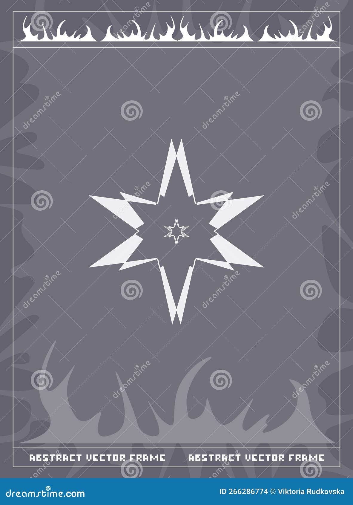 Abstract Mystical Vector Frame. Card Border Design. Star Design Stock ...