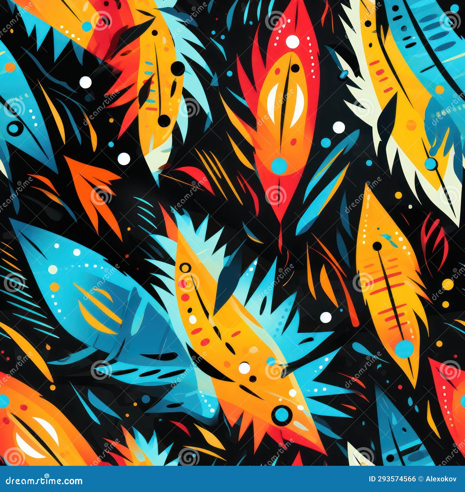 Abstract Native Patterns: Seamless Acrylic Design AI Generated Stock ...