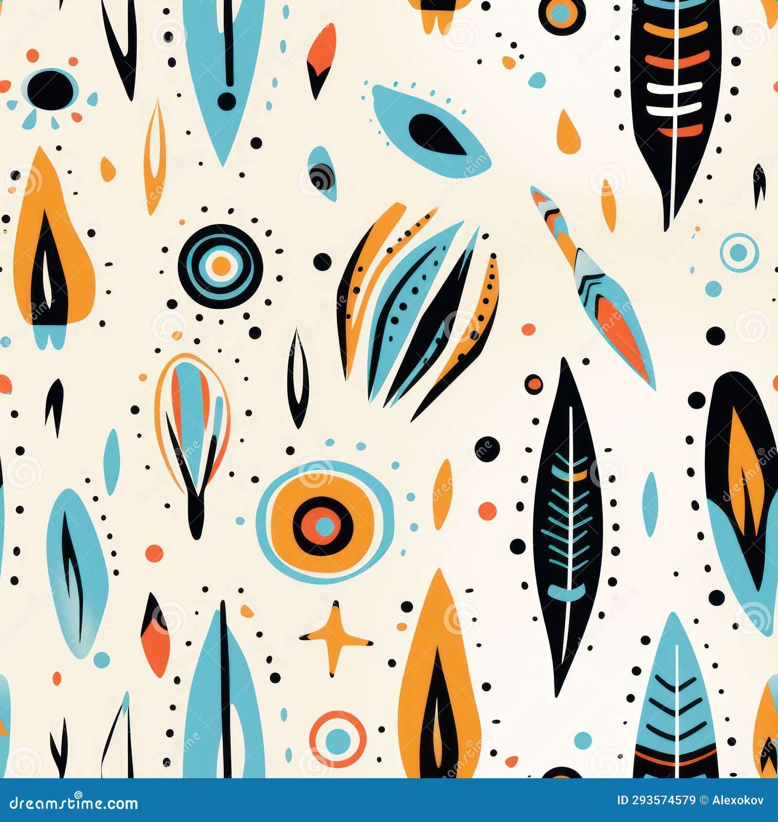 Abstract Native Patterns: Seamless Acrylic Design AI Generated Stock ...