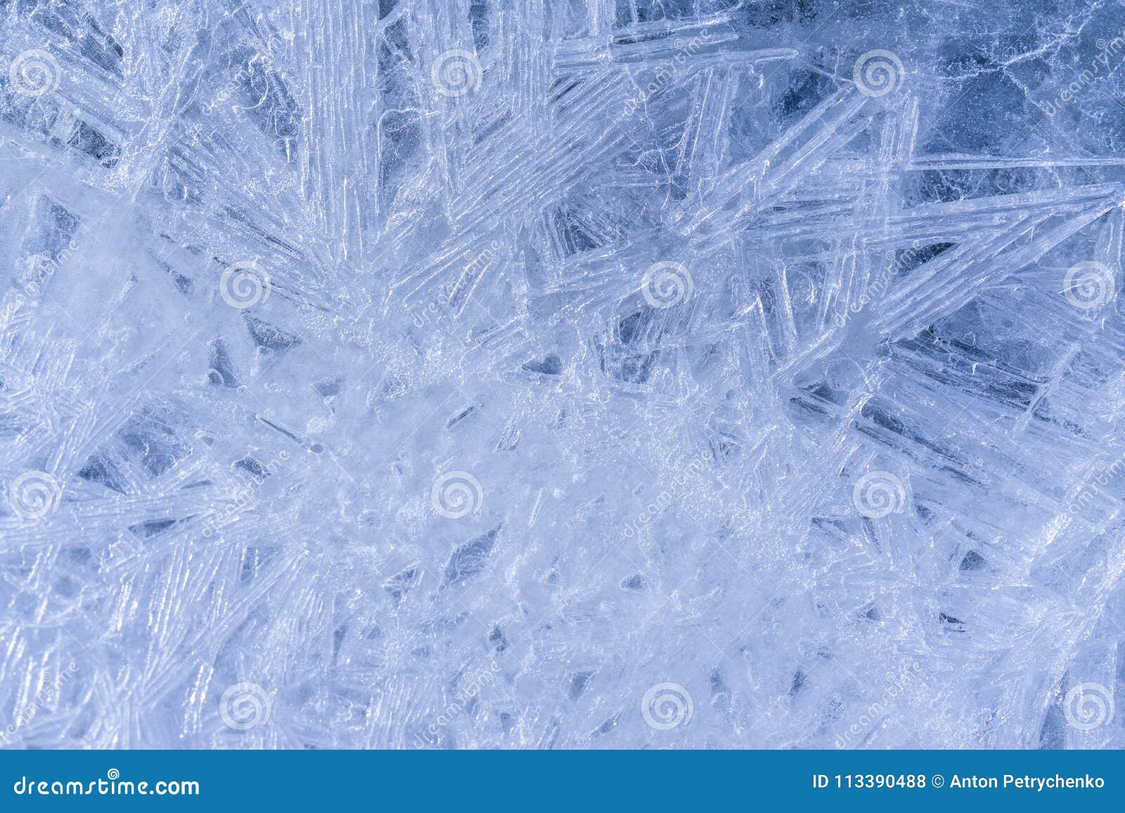 Abstract Natural Background - Ice Pattern on a Water Surface. Stock ...
