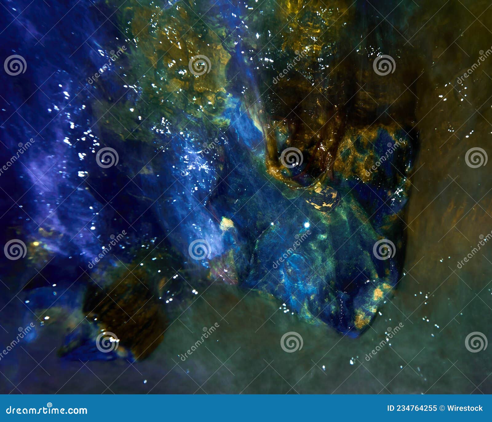 Abstract Natural Blue Stone in the Water Stock Image - Image of blue ...
