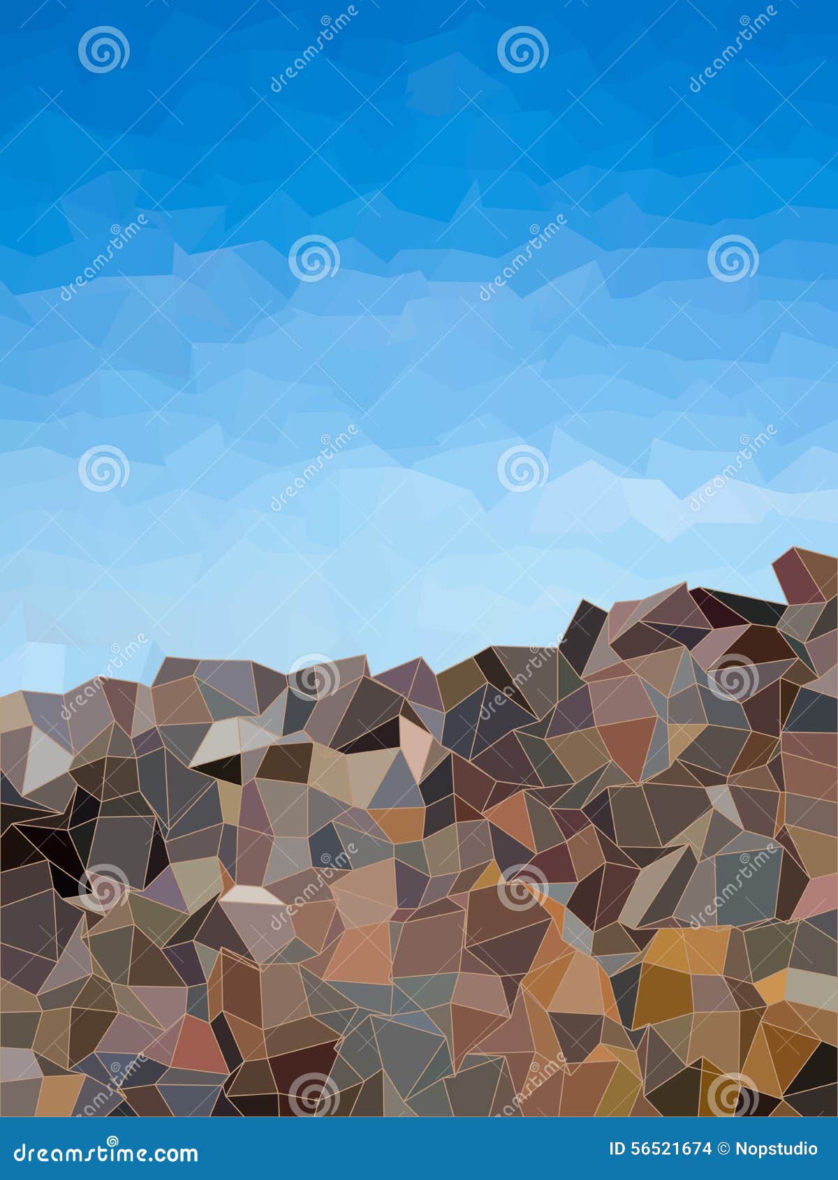 Brown Triangles Wallpaper With Grudge Texture Vector Illustration ...