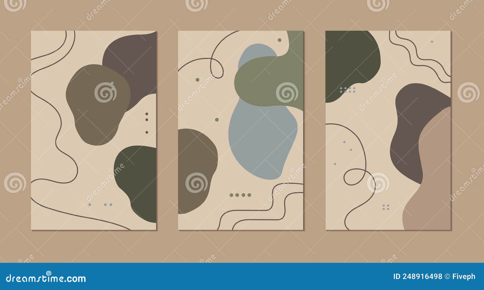 Abstract Natural Forms Vector Backgrounds Set. Various Amorphous Shapes ...