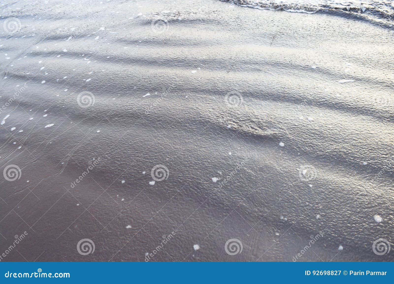 Abstract Natural Pattern Created by Waves of Sea Water at Beach Stock ...