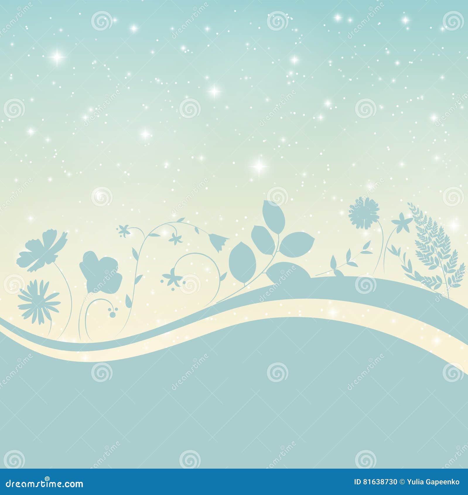 Abstract Natural Spring Background with Flowers and Leaves. Vector ...