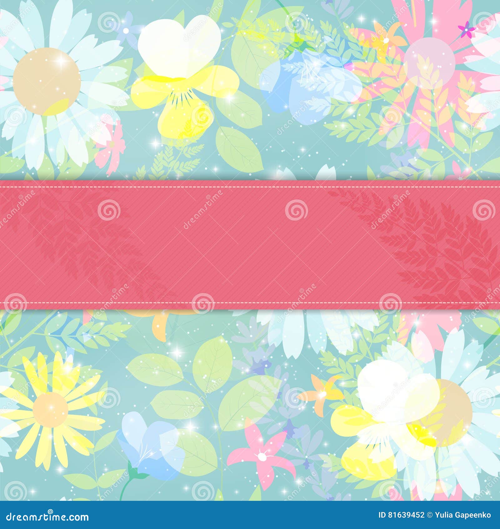 Abstract Natural Spring Background with Flowers and Leaves. Vector ...