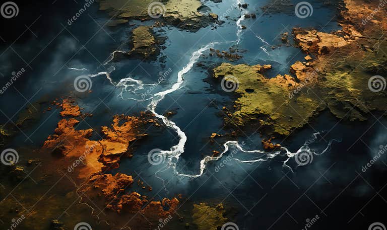 Abstract Natural Texture, Earth Texture, Satellite Top View. Stock ...