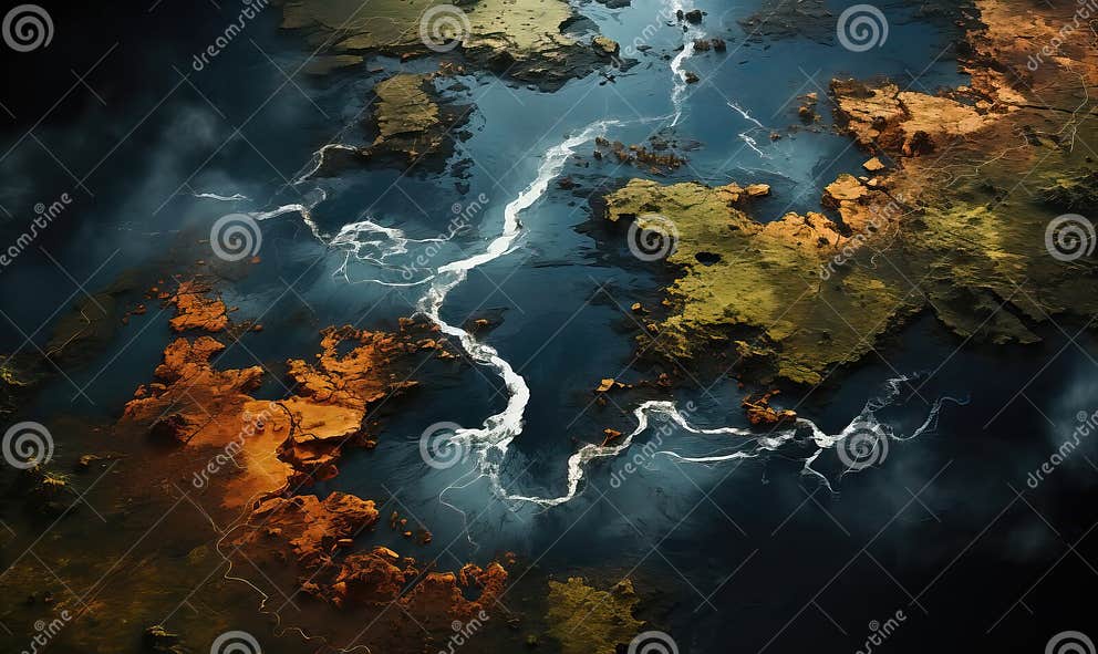 Abstract Natural Texture, Earth Texture, Satellite Top View. Stock ...