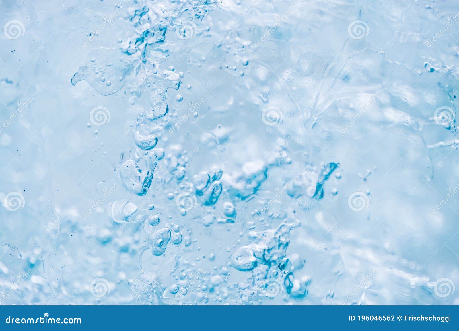 Abstract Nature Blue Ice Background with Bubbles Under the Water ...