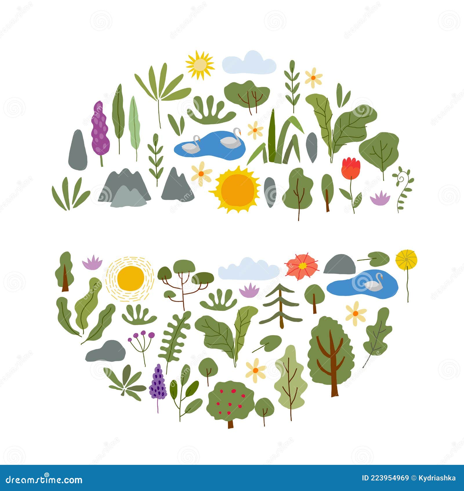 Abstract Nature Circle Frame for Your Design Stock Vector ...