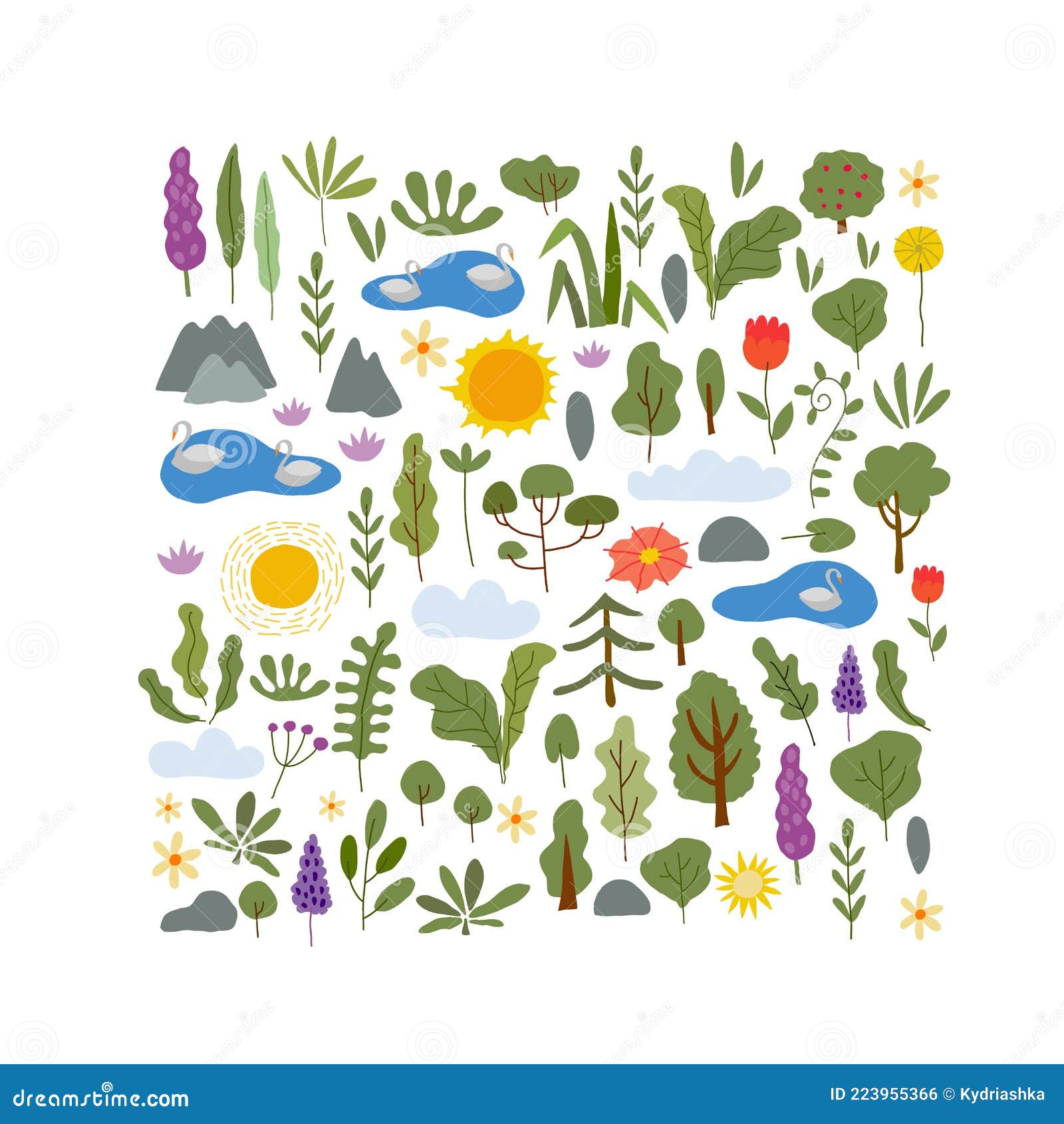 Abstract Nature Circle Frame for Your Design Stock Vector ...