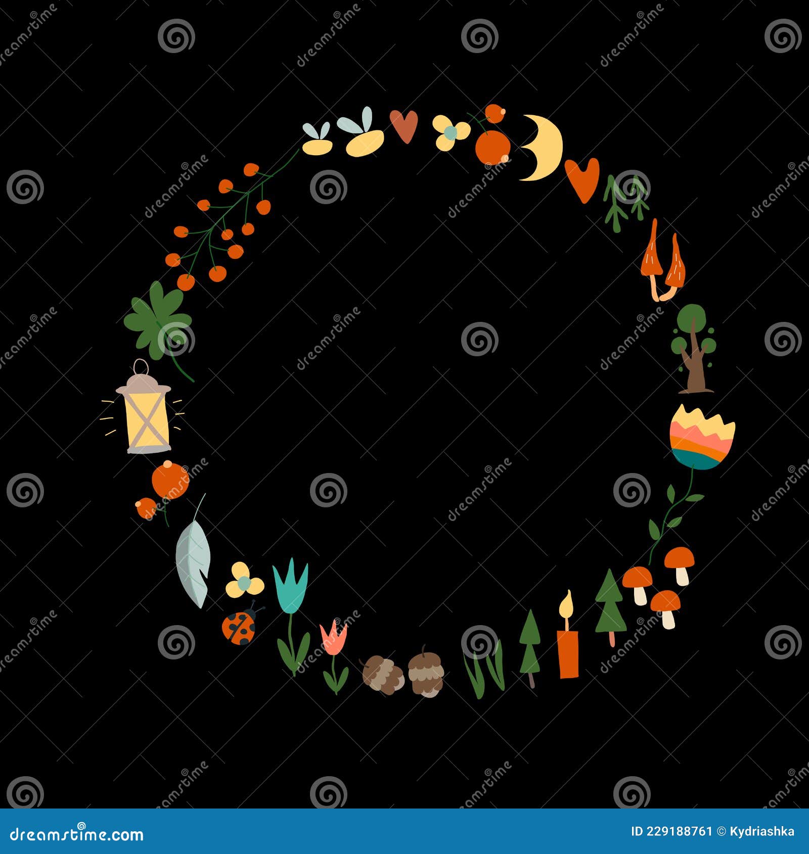 Abstract Nature Circle Frame for Your Design Stock Vector ...