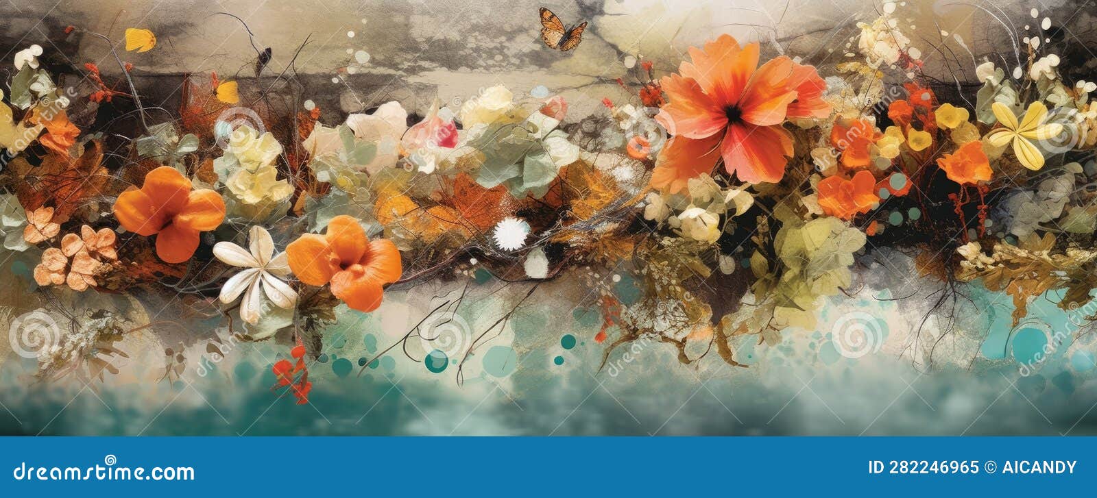 Abstract Nature Collage: Captivating Panorama Composed of Various ...