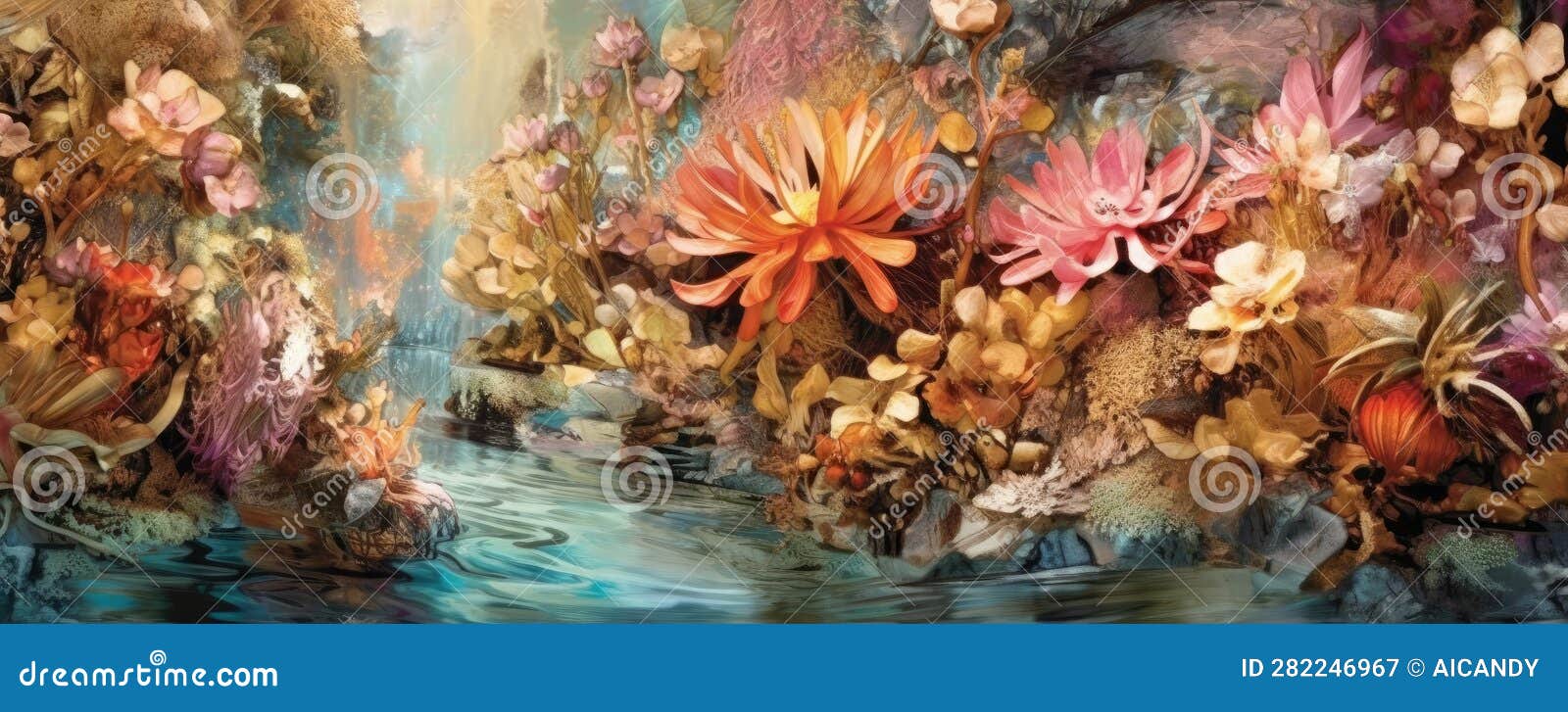 Abstract Nature Collage: Captivating Panorama Composed of Various ...