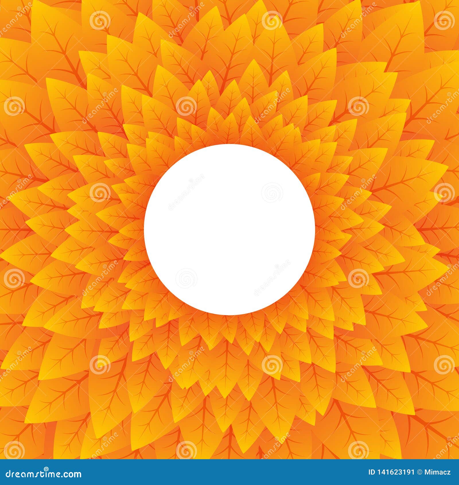 Abstract Nature Orange Circular Background Stock Vector - Illustration ...