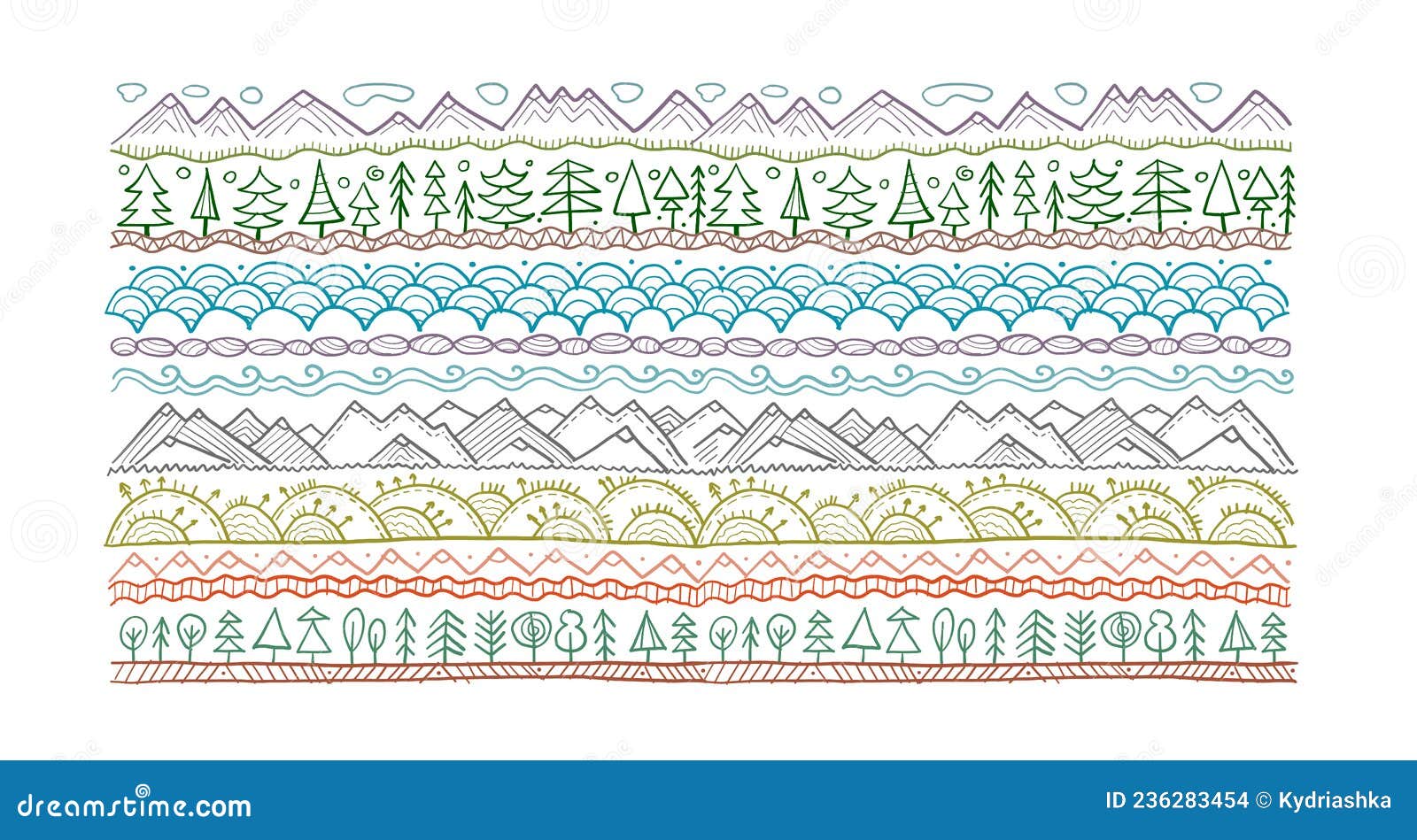 Abstract Nature Pattern Frame for Your Design. Forest and Mountain ...