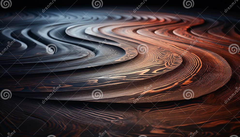 Abstract Nature Pattern Wood Backdrop, Curved Wave, Dark Smooth ...