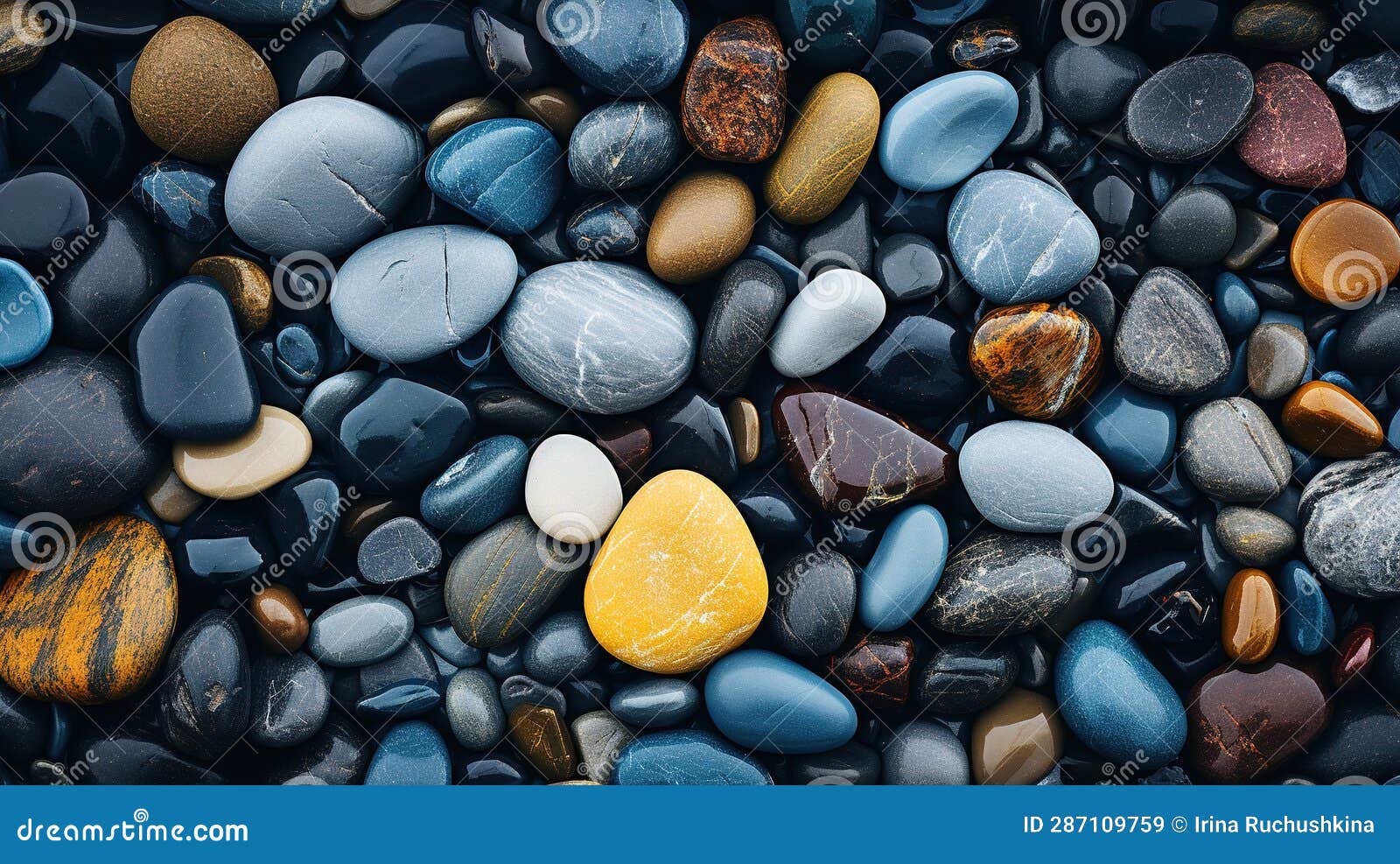 Abstract Nature Pebbles Background. Blue Pebble Texture. Stone ...