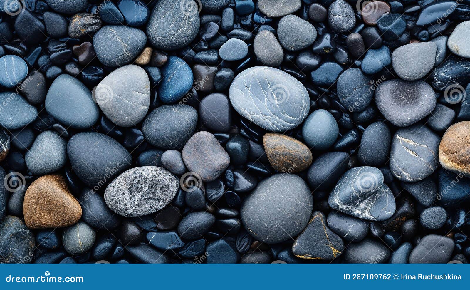 Abstract Nature Pebbles Background. Blue Pebble Texture. Stone ...