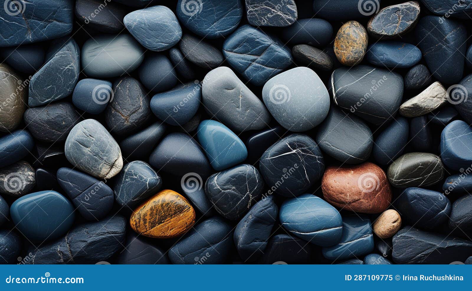 Abstract Nature Pebbles Background. Blue Pebble Texture. Stone ...