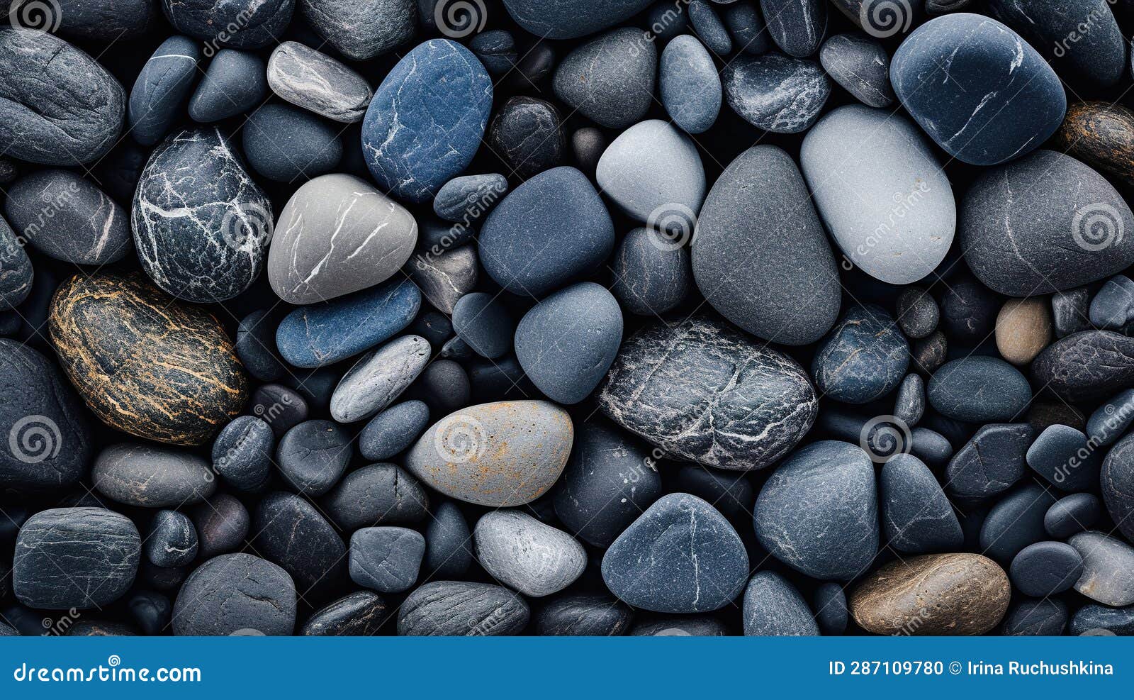 Abstract Nature Pebbles Background. Blue Pebble Texture. Stone ...