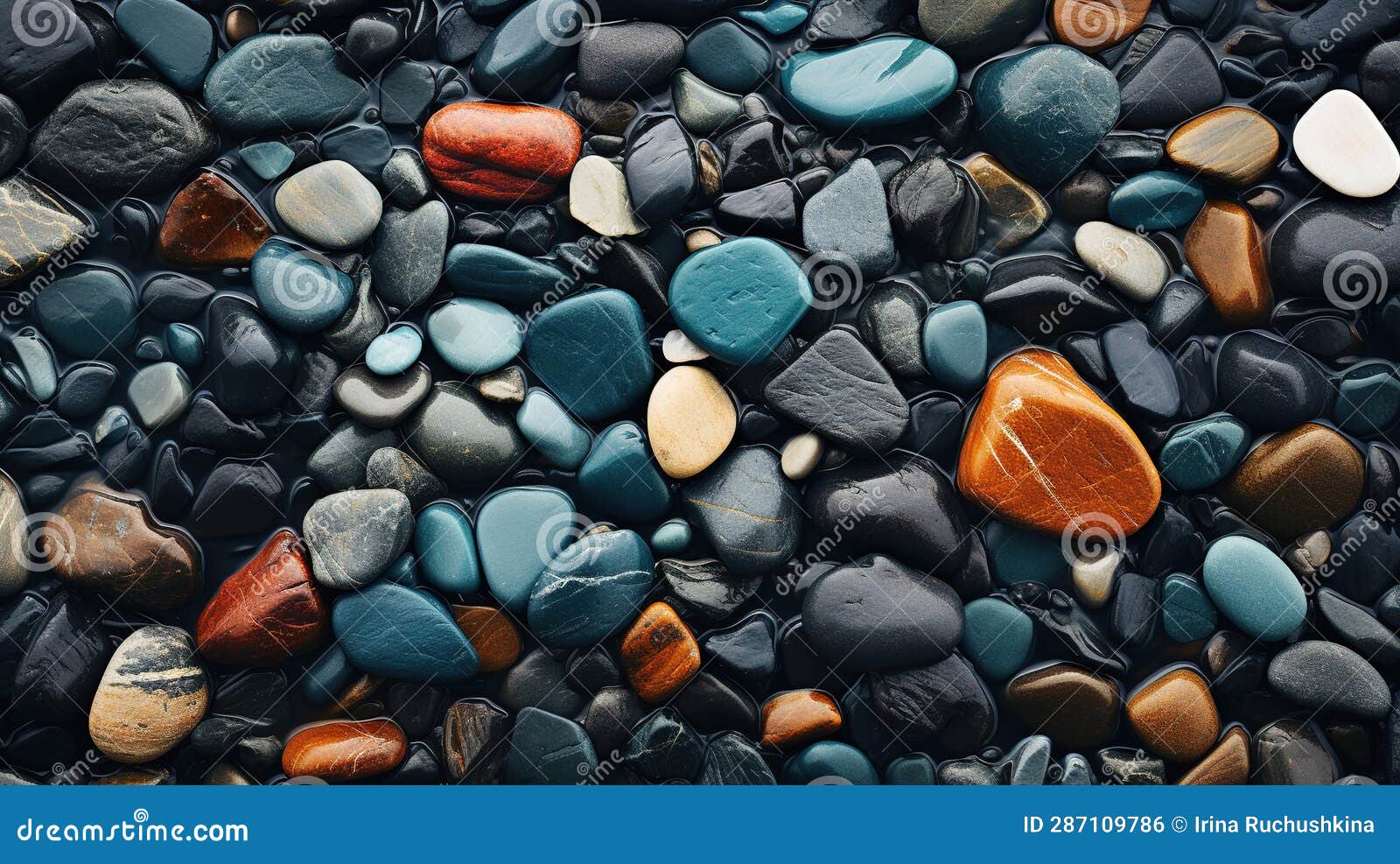 Abstract Nature Pebbles Background. Blue Pebble Texture. Stone ...