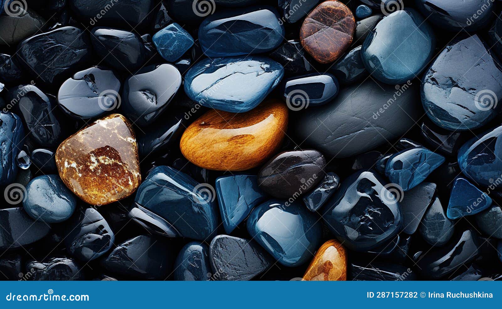 Abstract Nature Pebbles Background. Blue Pebble Texture. Stone ...