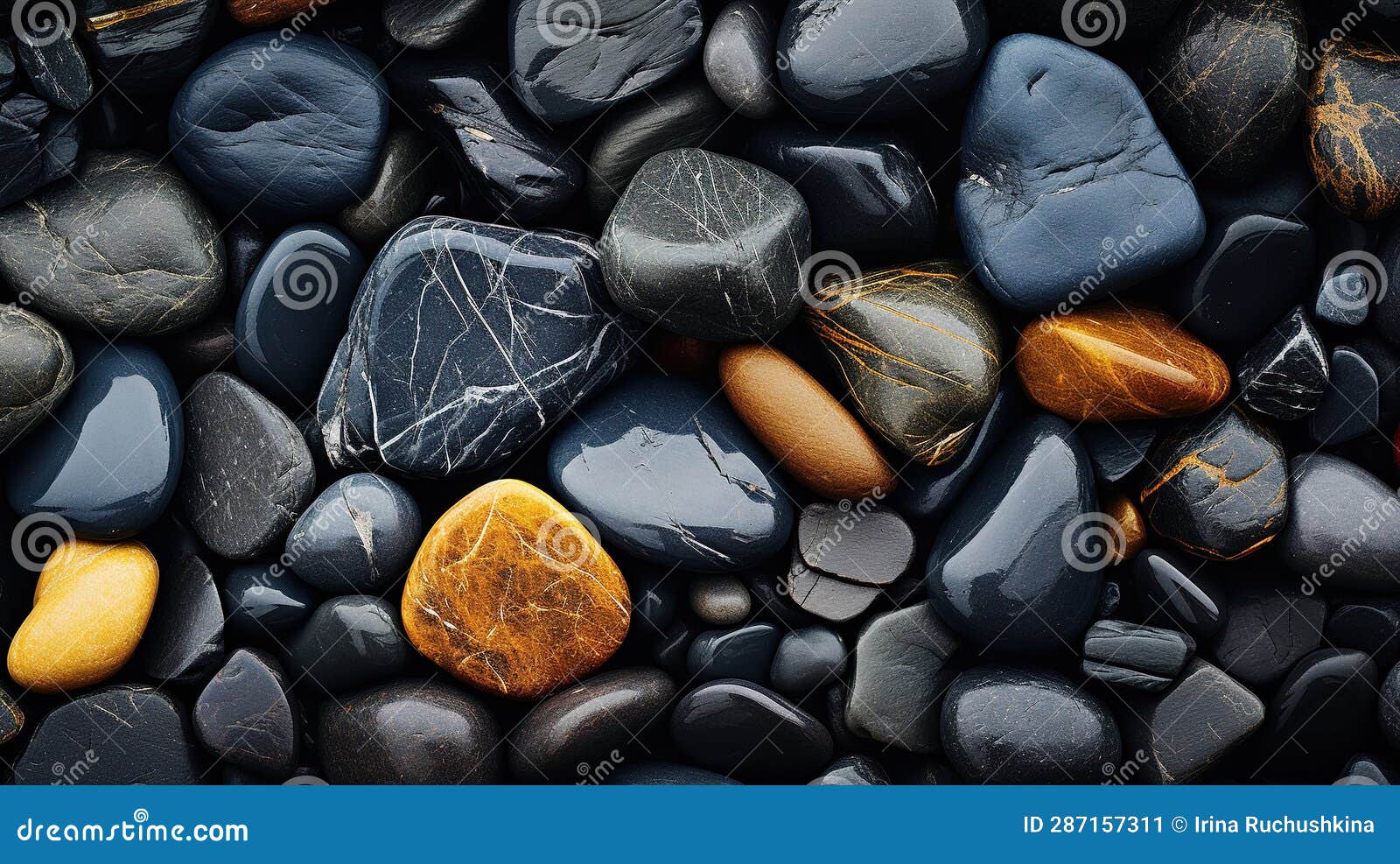 Abstract Nature Pebbles Background. Blue Pebble Texture. Stone ...